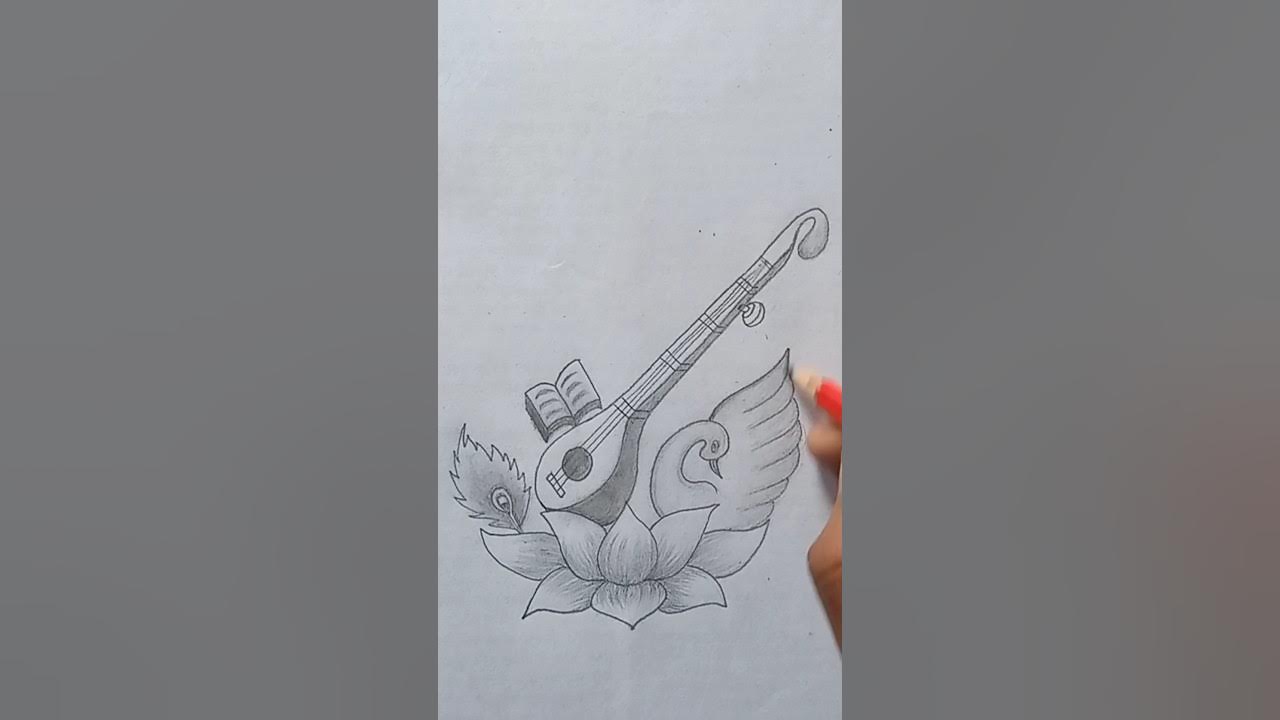 Saraswati Maa drawing #shorts #shortsfeed #drawing - YouTube
