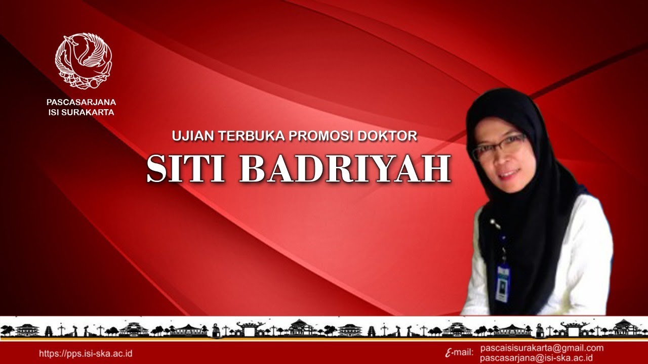 Ujian Terbuka Promosi Doktor Siti Badriyah Pascasarjana ISI SUrakarta - YouTube