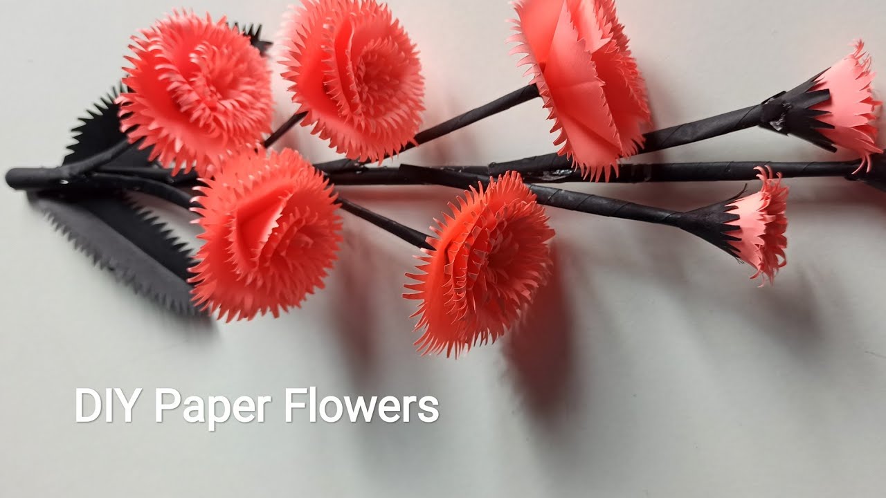 DIY pink paper flowers - YouTube