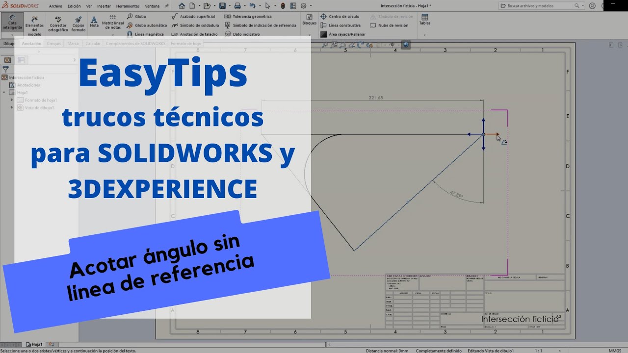 EasyTip: Acotar ángulo sin línea de referencia en planos de SOLIDWORKS ...