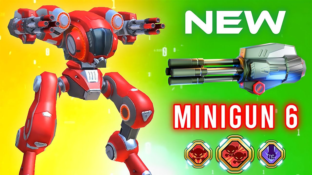 Minigun 6 & Cheetah - Mech Arena New Weapon - YouTube