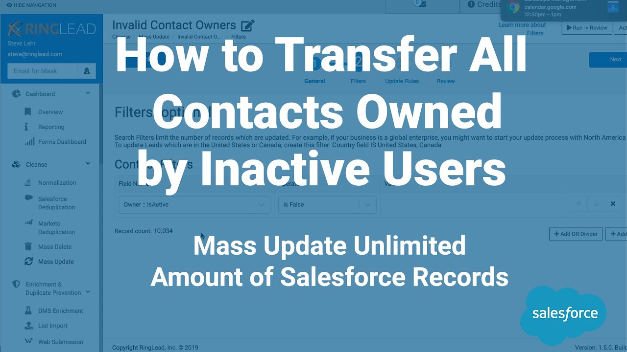 How to Transfer All Contacts Owner By Inactive Users in Salesforce ...