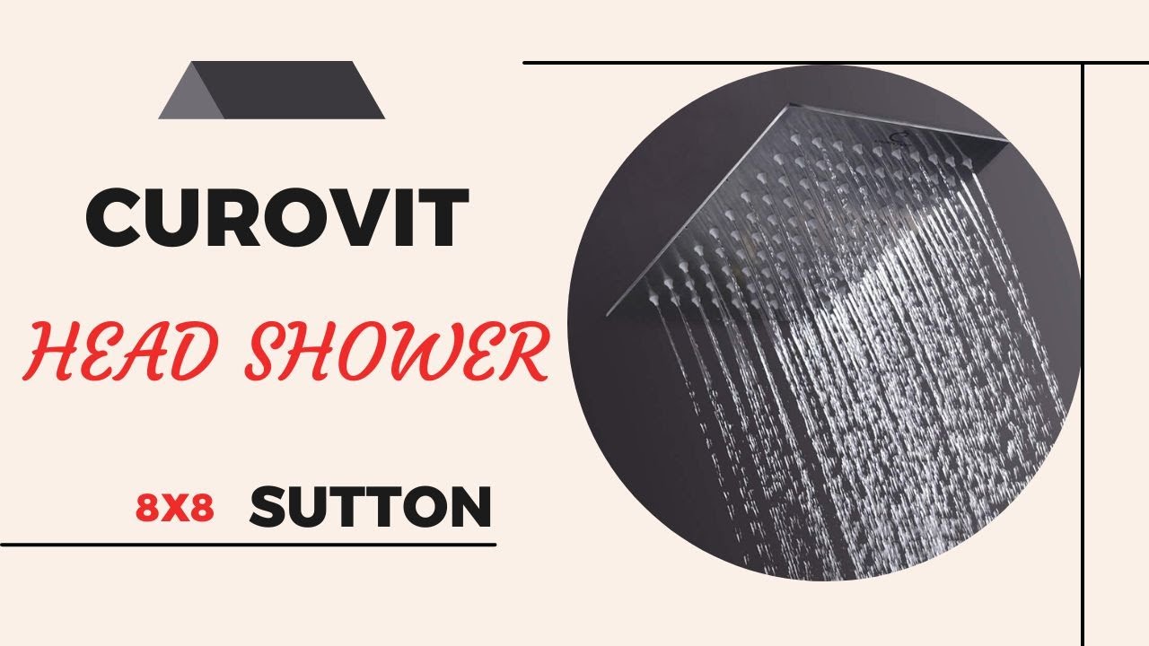 CUROVIT SS 8" x 8" Square Ultra Slim Overhead Shower SUTTON - YouTube