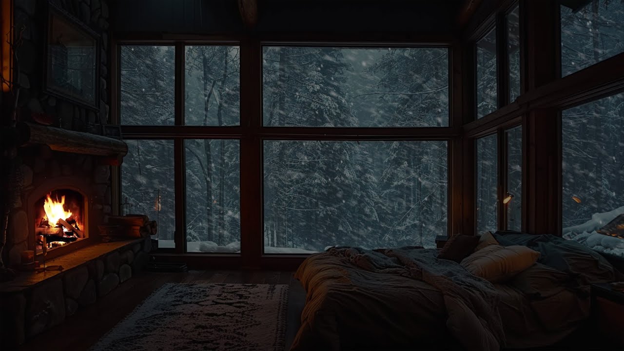 Intense Snowstorm at the Mountain Dwelling | Whistling Winds & Snow ...