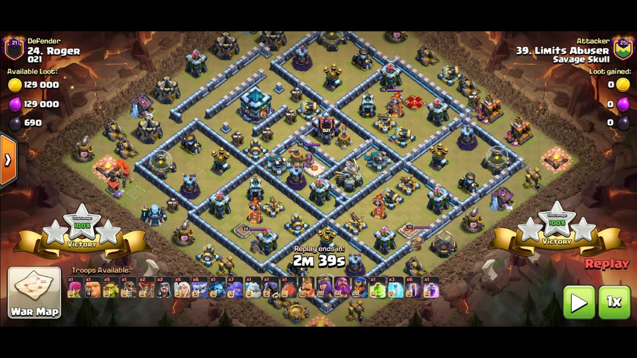 How To 3 Star TH13 Square Base|TH13 War Base 3 Star Strategy|TH13 Yeti ...