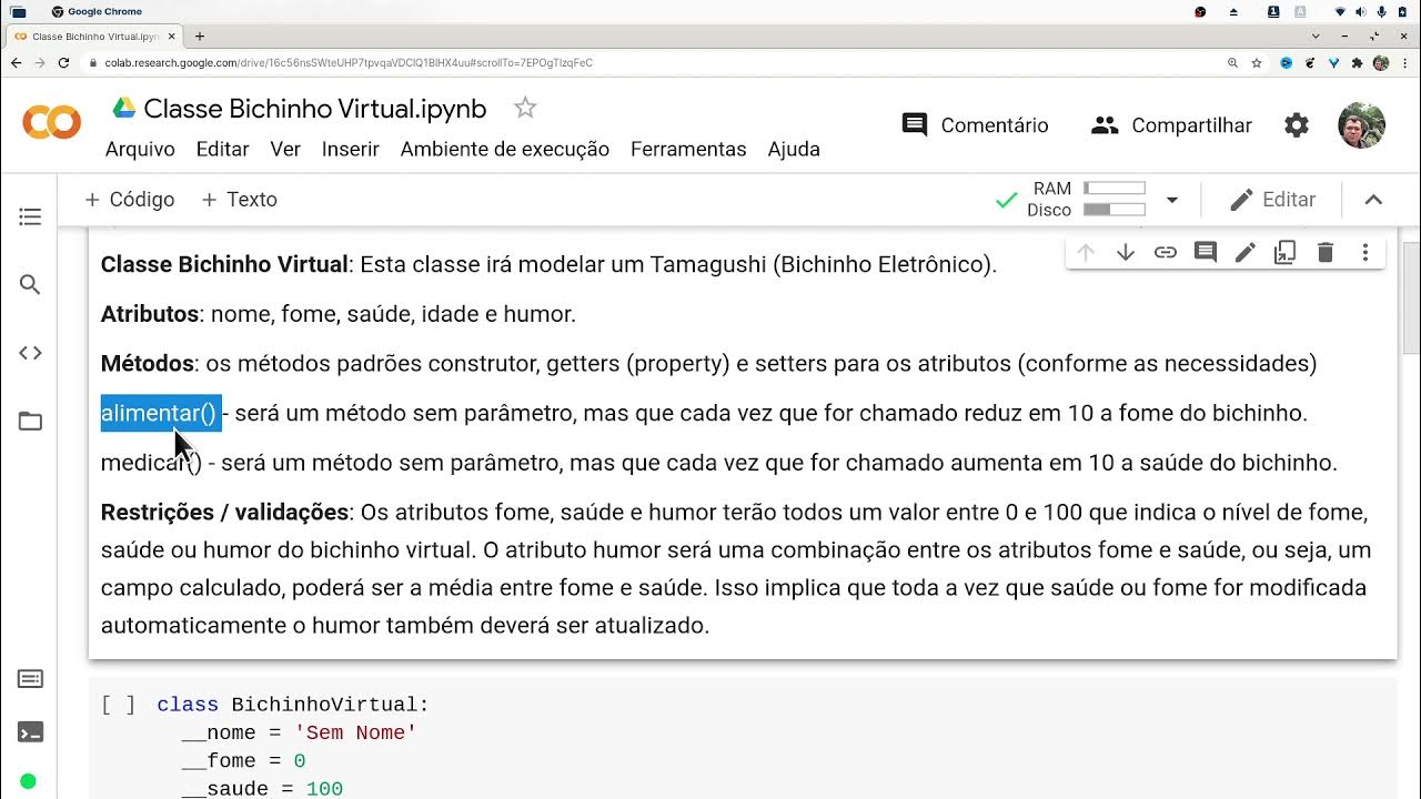 Python 3 - Exercício Resolvido - Classe "Bichinho Virtual" (Tamagoshi ...