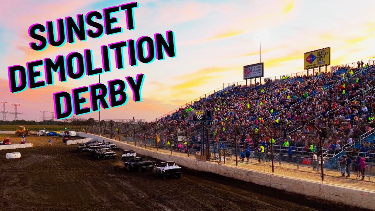 Sunset Demolition Derby | HUGE CRASHES! | STUNTS! | Drone POV - YouTube