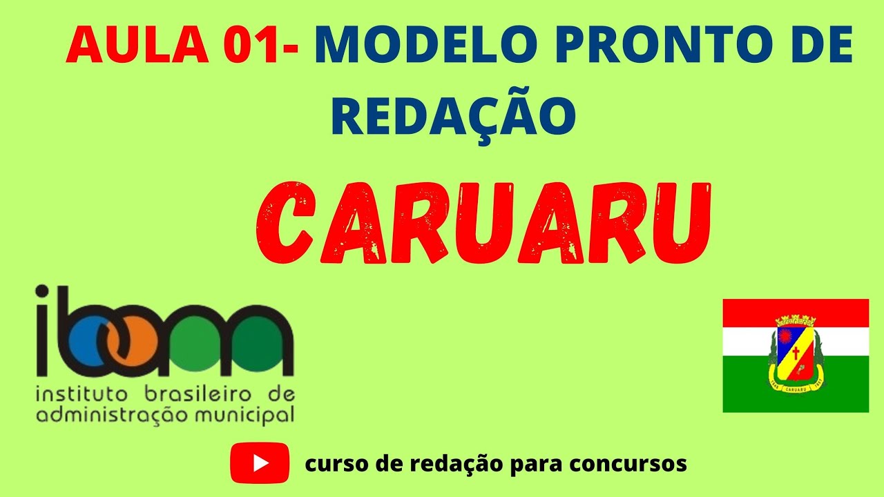 Banca IBAM - MODELO DE REDAÇÃO - Professor - YouTube