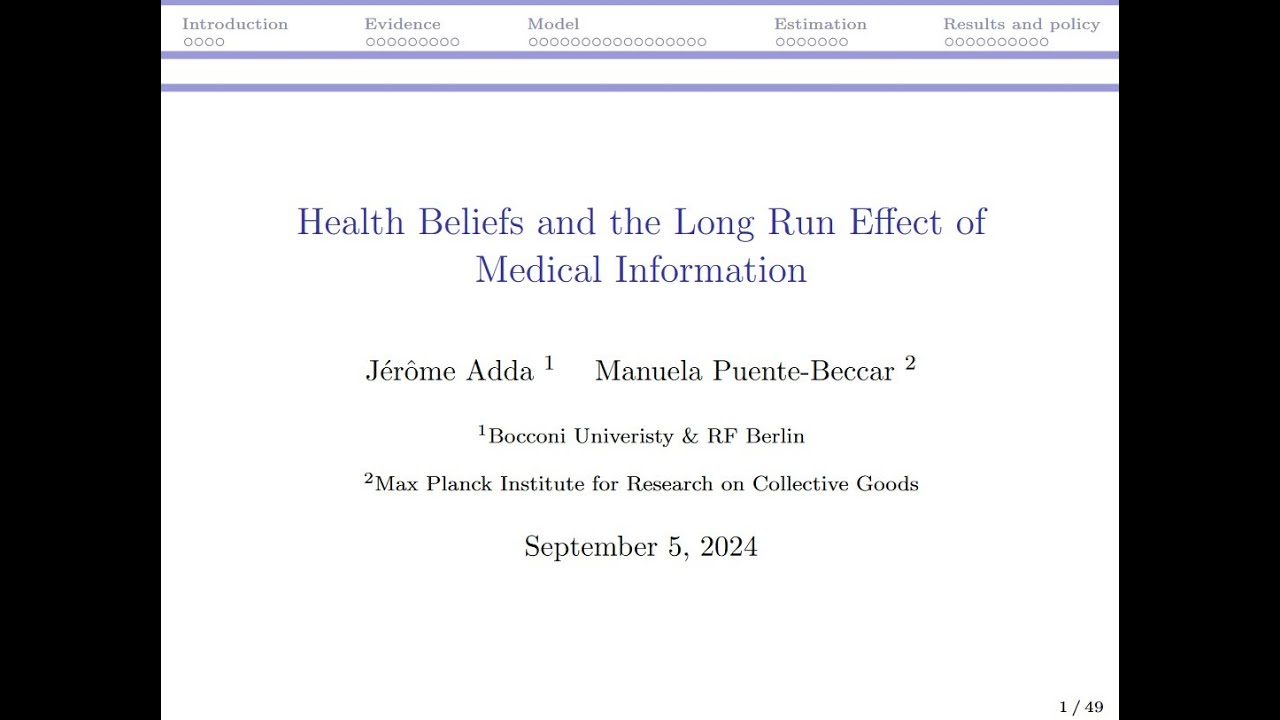 Jérôme Adda "Health benefits and the long run effect of medical ...