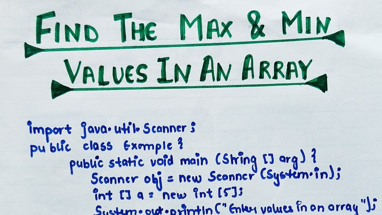 Java Program To Find Min And Max Values In A Arrayhindi Minimum And