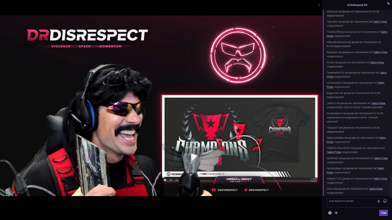 Dr. Disrespect opening stream with only subs in chat - YouTube