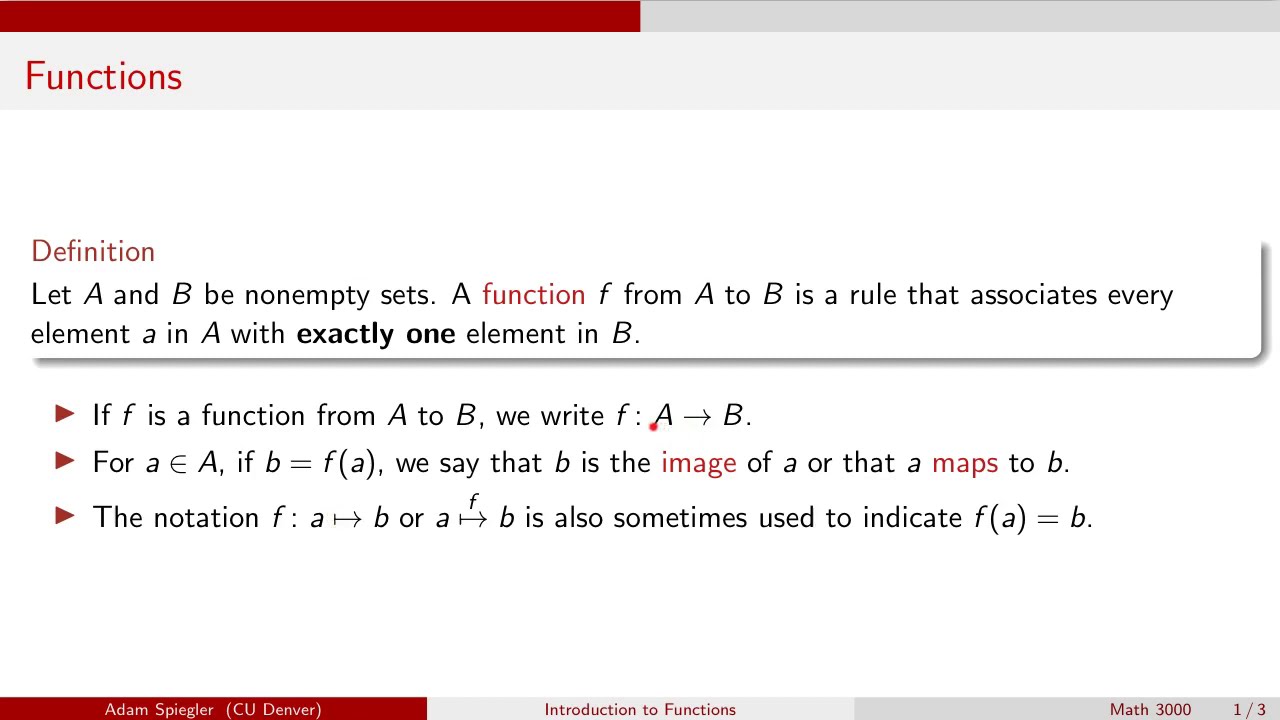 Math 3000: Introduction to Functions - YouTube