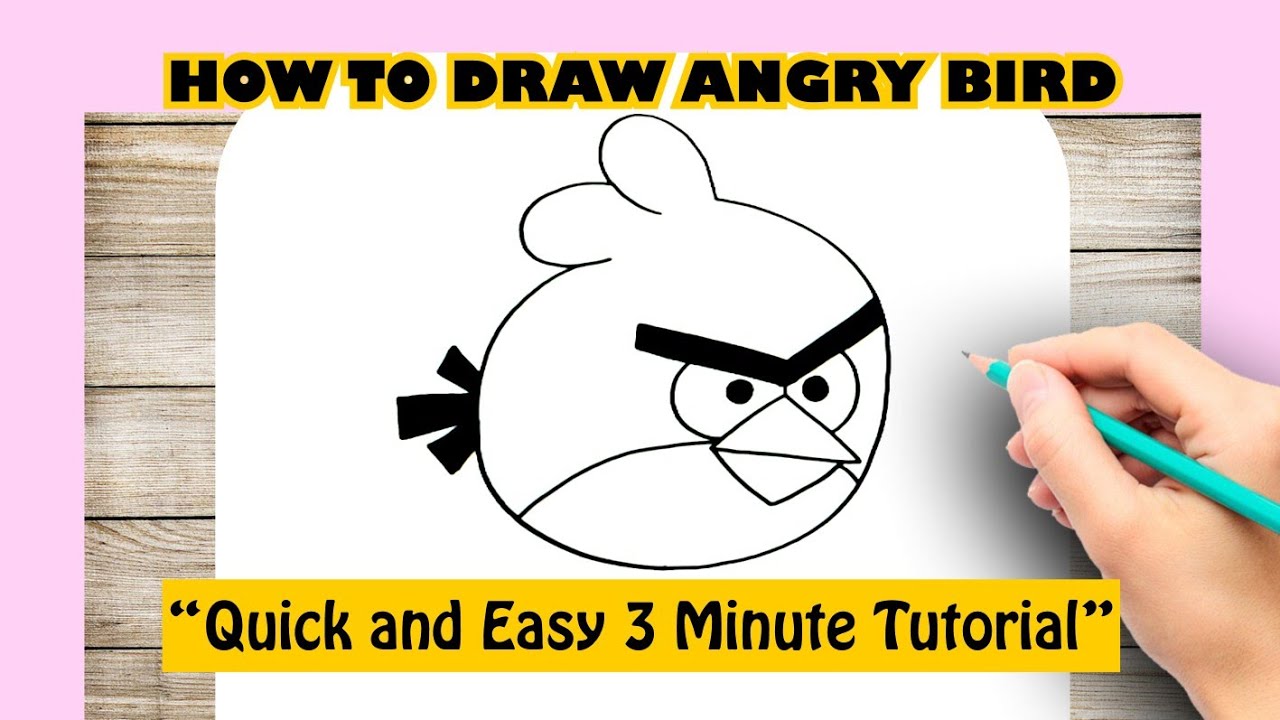 How to Drawing ANGRY BIRD Easy Step by Step - YouTube
