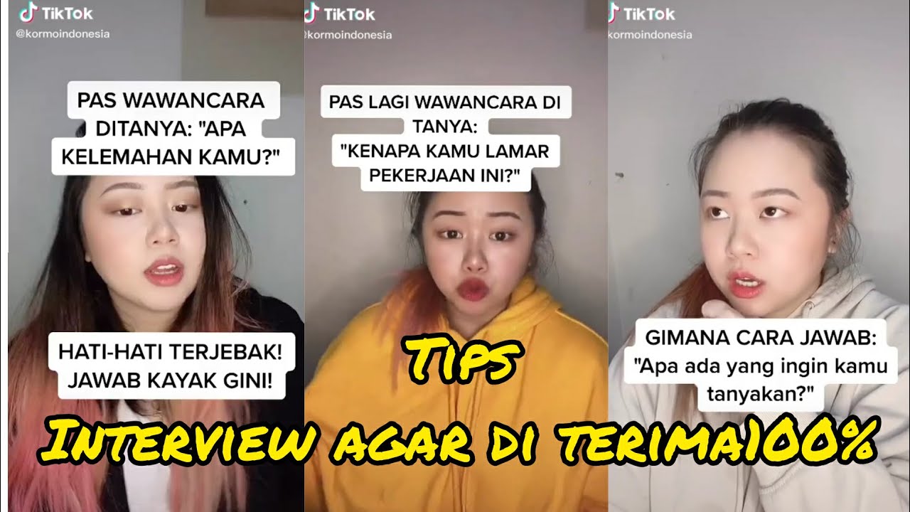 TIK TOK Inspirasi INTERVIEW || AGAR INTERVIEW LANCAR DAN DI TERIMA 100% ...