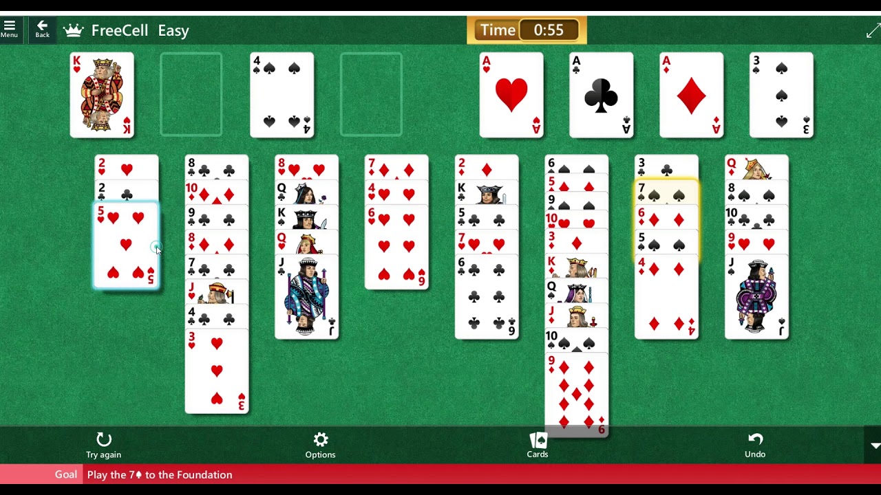 FreeCell-Easy II, Card Challenge I Episode-9 || Microsoft Solitaire ...
