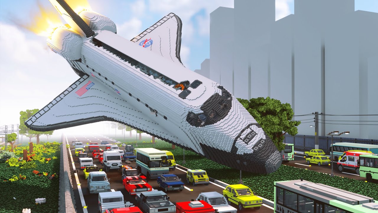 Realistic Space Shuttle Crashes 😱 Teardown - YouTube