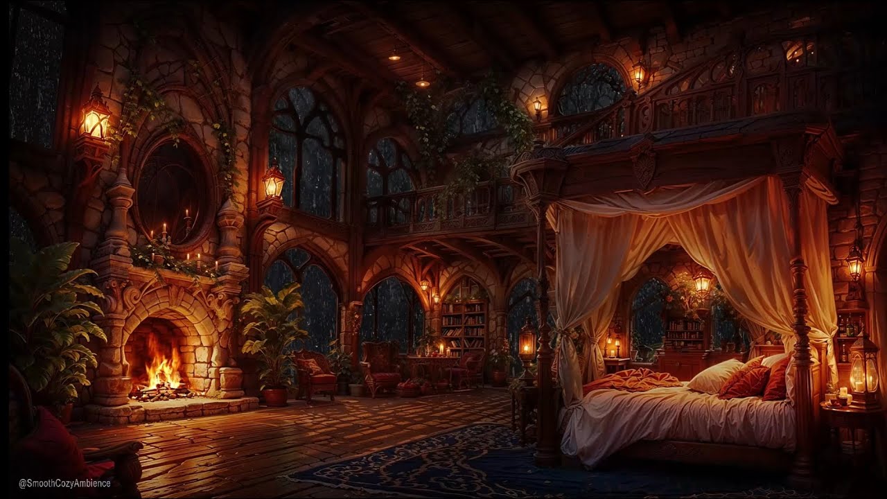 Relax In A Warm Stone Castle On A Rainy Night – Sleep Ambience With ...