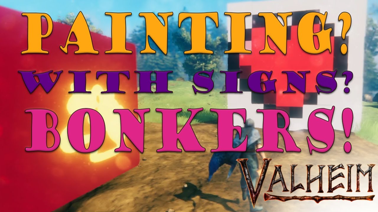 Painting with signs in Valheim - no mods! - YouTube
