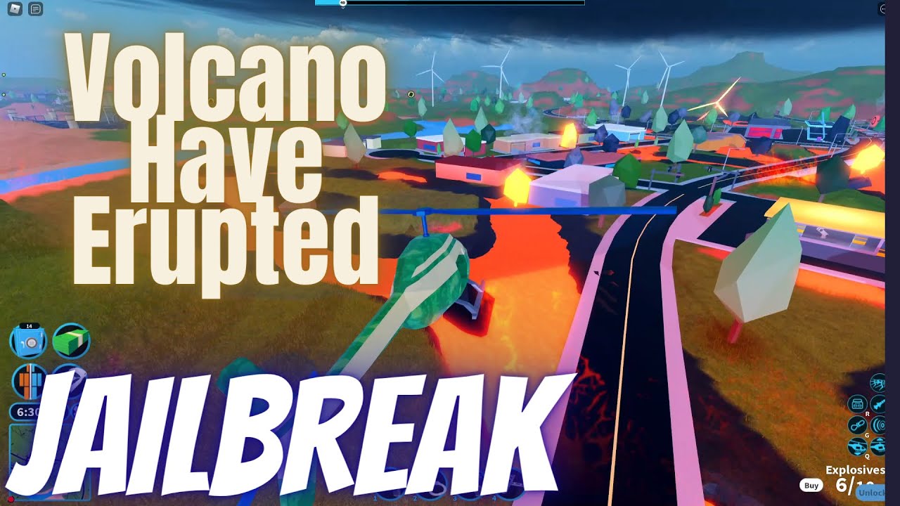 Volcano Erupted To Destroy The Small Town (Roblox Jailbreak) - YouTube