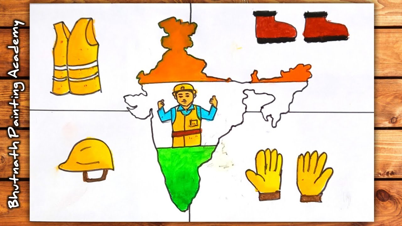 national safety day drawing - YouTube