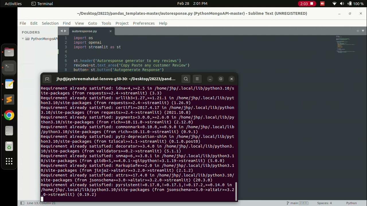 Streamlit Framework Autoresponse Generate Youtube
