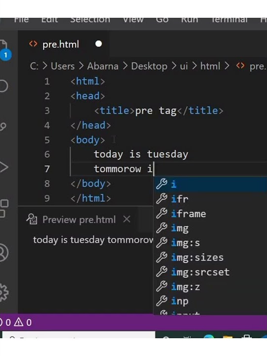Pre tag in html | #html #ui #uiux #css #uiuxdesign #html5 #tags # ...