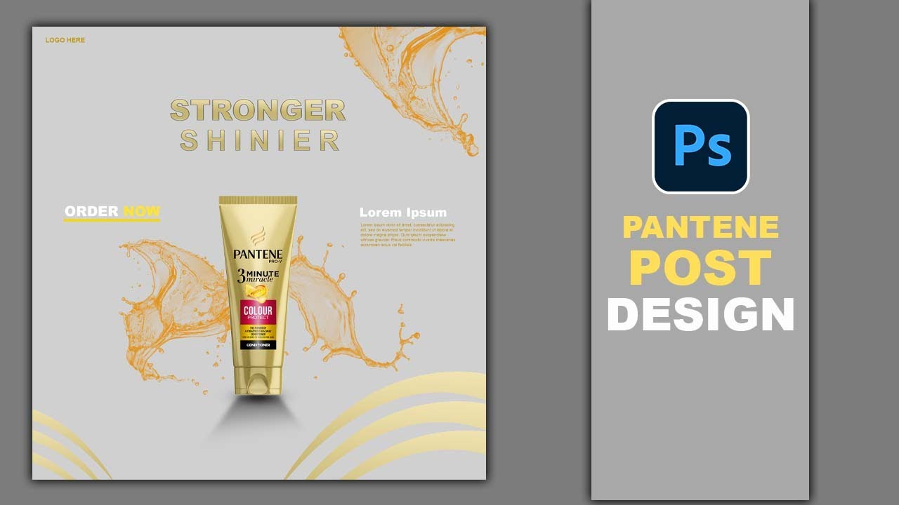 hair shampoo banner design | How to create Shampoo Advertising banner ...