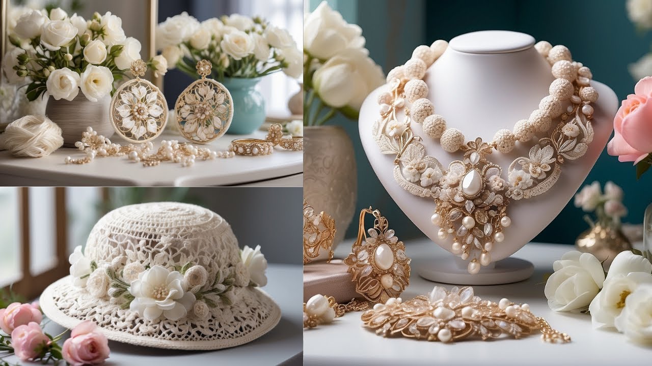 Lovely wedding accessories made with knitting and crocheting (ideas) 🌸# ...