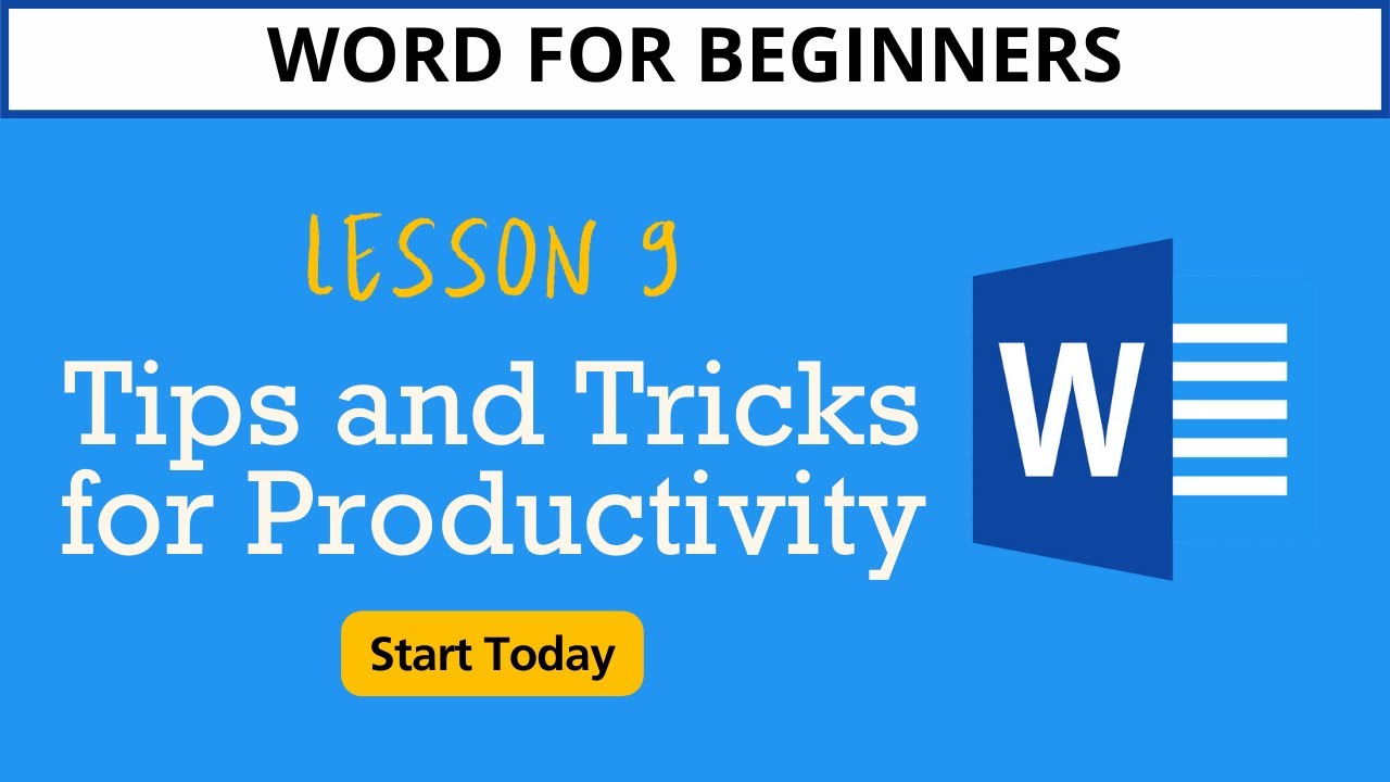 Microsoft Word For Beginners | Lesson 9 Tips and Tricks for ...