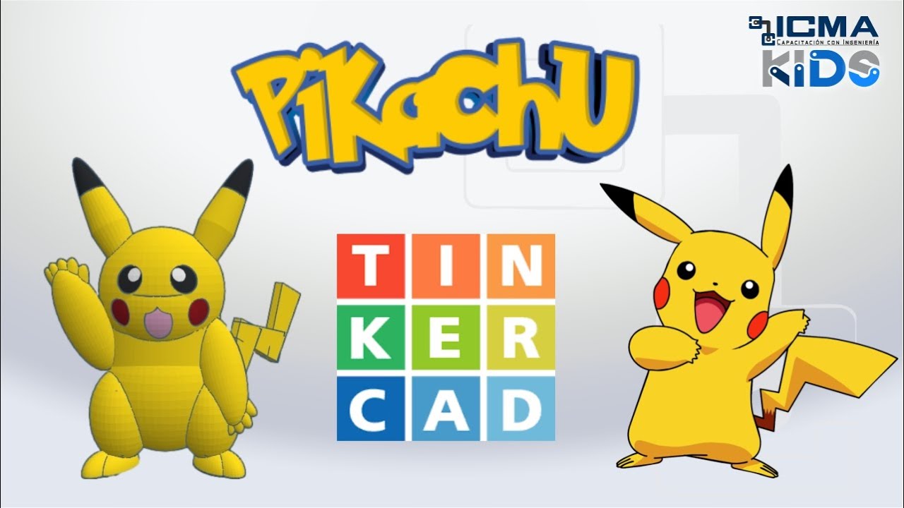 DISEÑO DE PIKACHU en 3D | TINKERCAD | ICMA KIDS - YouTube