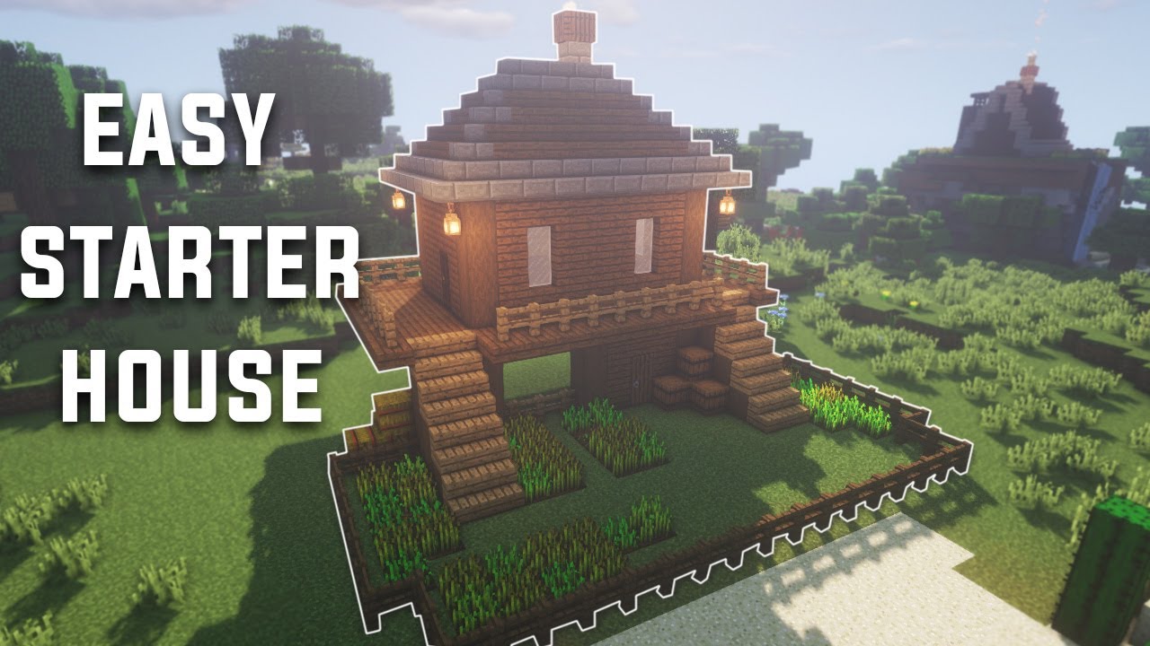 How to make an easy starter house in Minecraft - YouTube