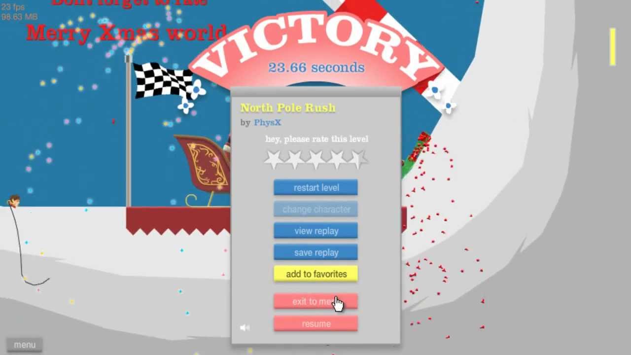 Happy wheels NEW SANTA CLAUS CHARACTER - YouTube