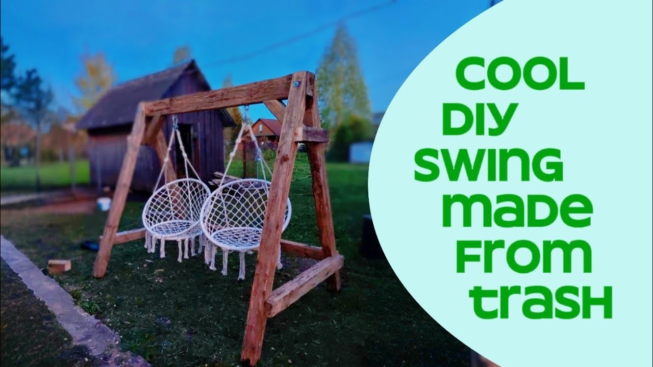 Cool diy swing made from trash - YouTube