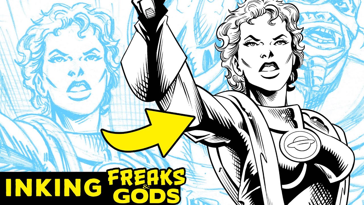 How I Ink a Comic Book Cover - YouTube