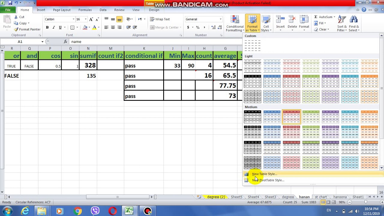G table style - YouTube