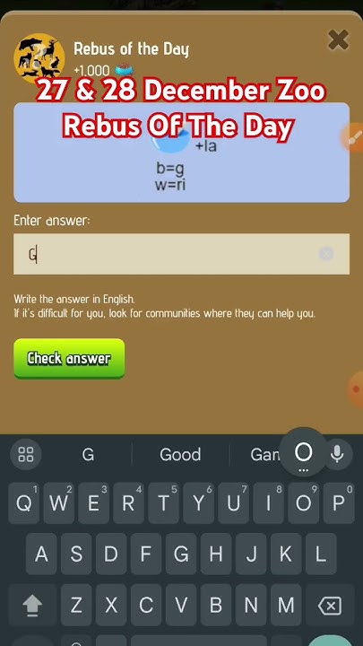 27 & 28 December Zoo Rebus Of The Day || Today Zoo Rebus Of The Day - YouTube