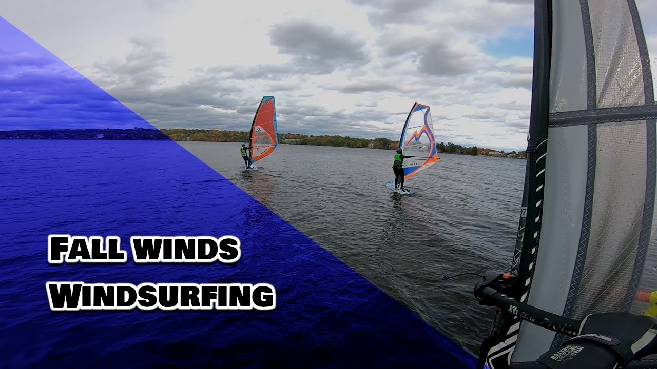 Windsurfing during Peak Fall Foliage - YouTube