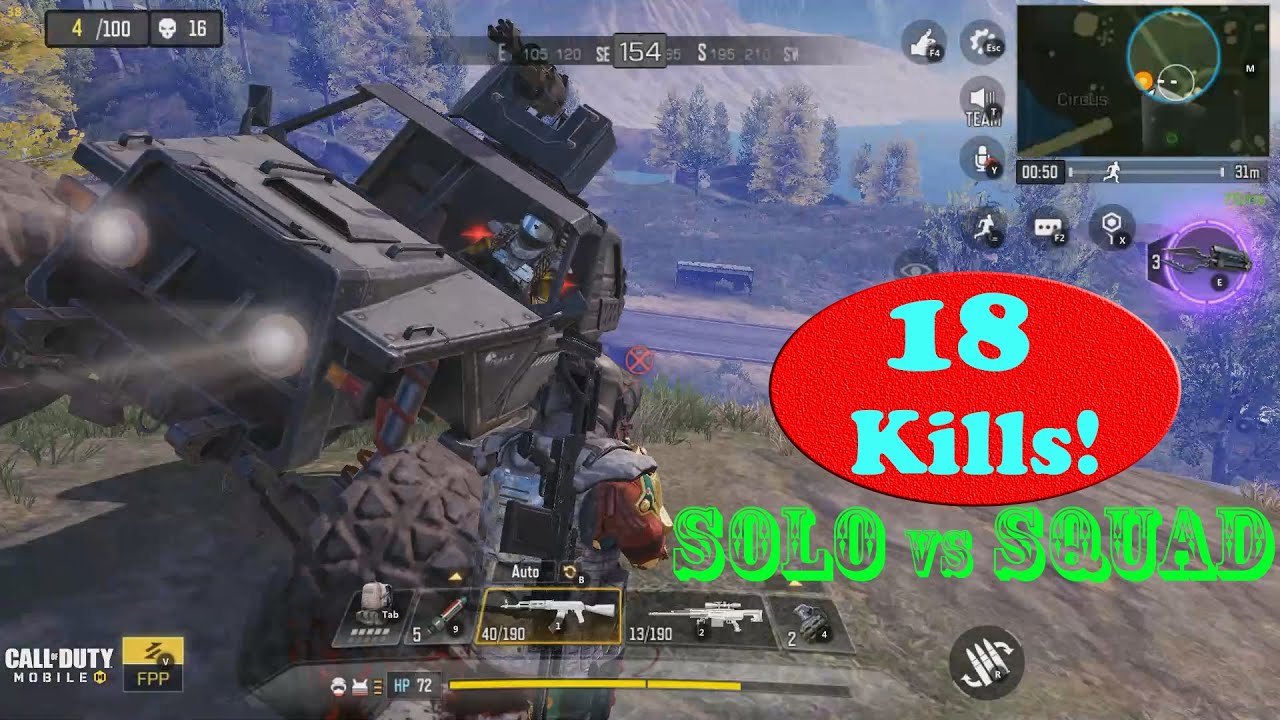 Call of Duty Mobile 18 Kills Solo vs Squad - YouTube