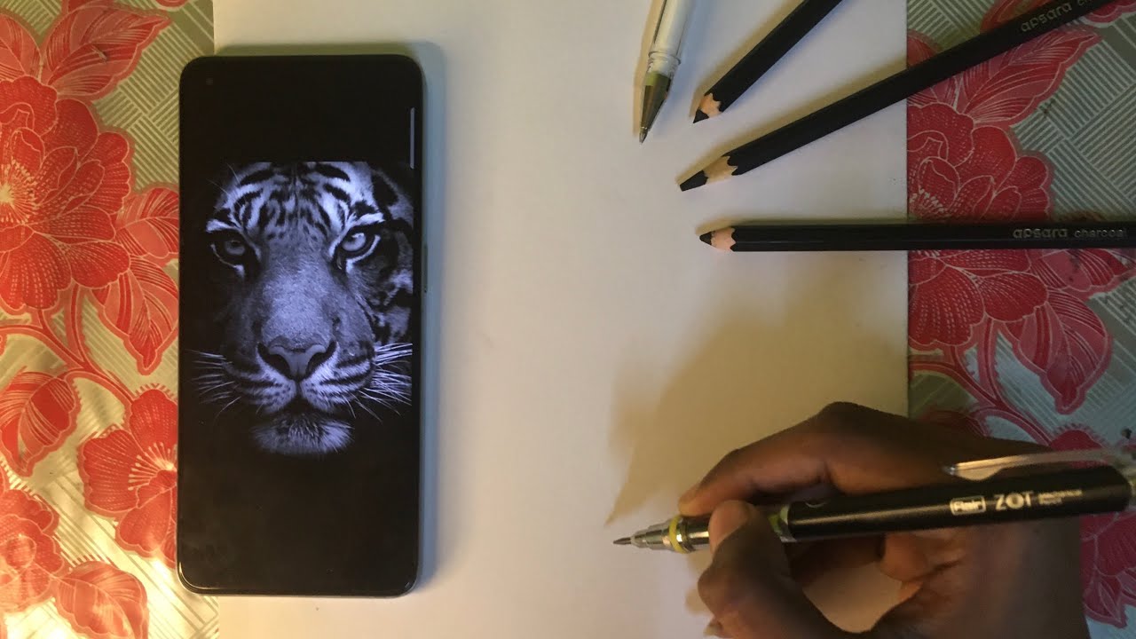 How To Draw Tiger 🐅| Outline Drawing | with Gridmethod | for beginners ...