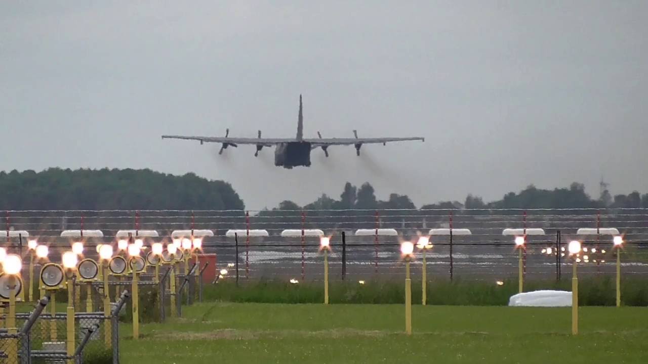 RNLAF Lockheed C130H Hercules TACTICAL TAKEOFF Leeuwarden Air Base ...