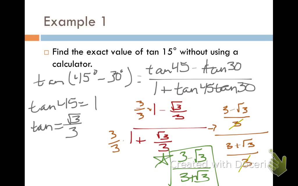 Sum and Difference Identity of Tangent - YouTube