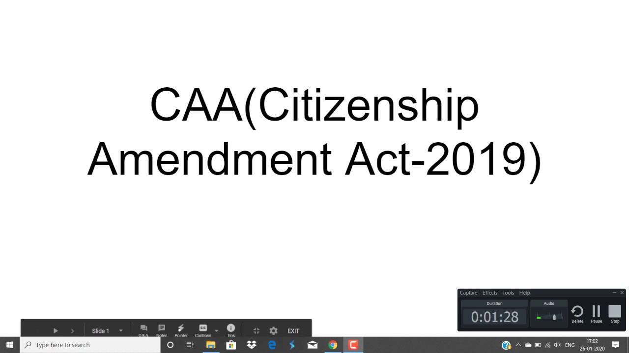 CAA 2019, CITIZENSHIP AMENDMENT ACT 2019 - YouTube