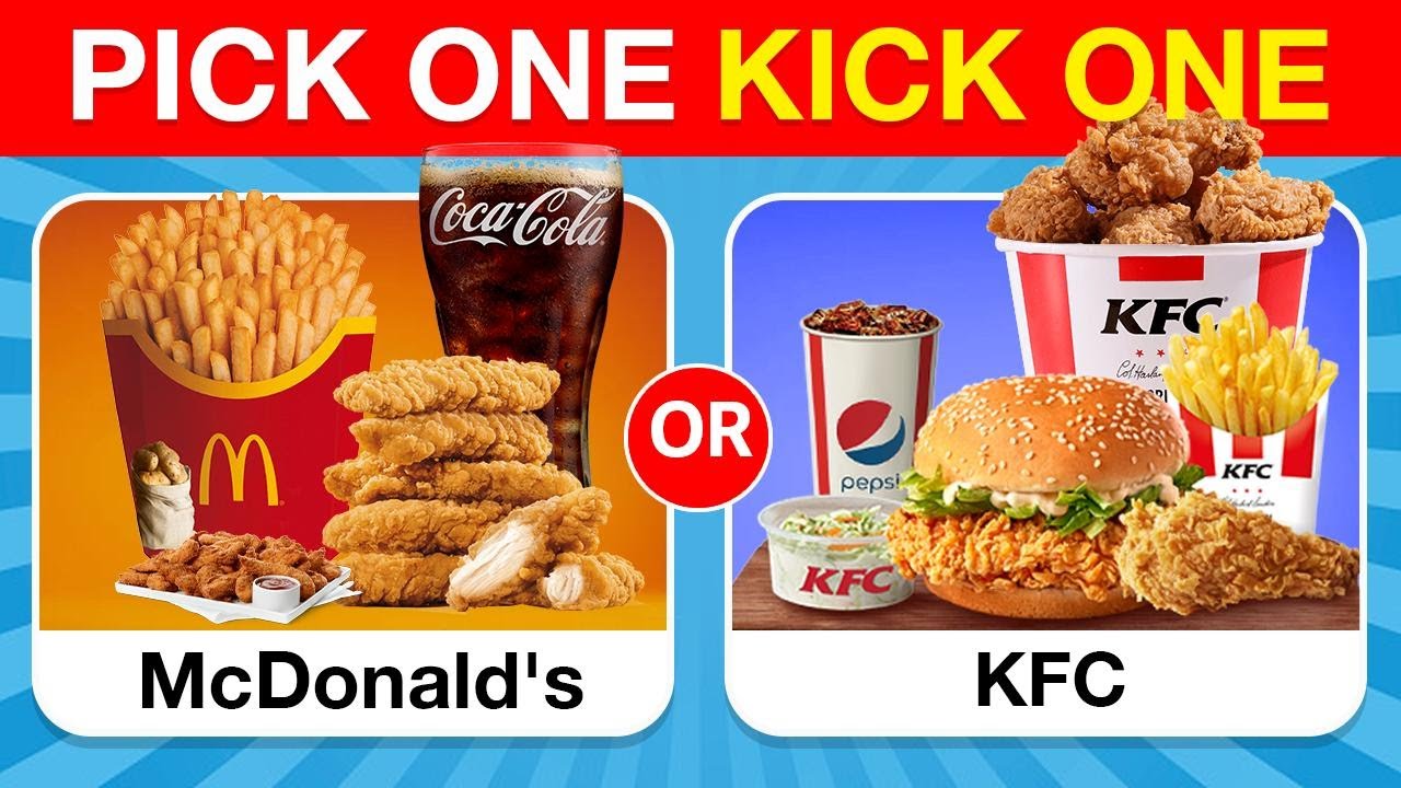 Pick One Kick One - Junk Food Edition 🍟🍔 Challenge Quiz - YouTube