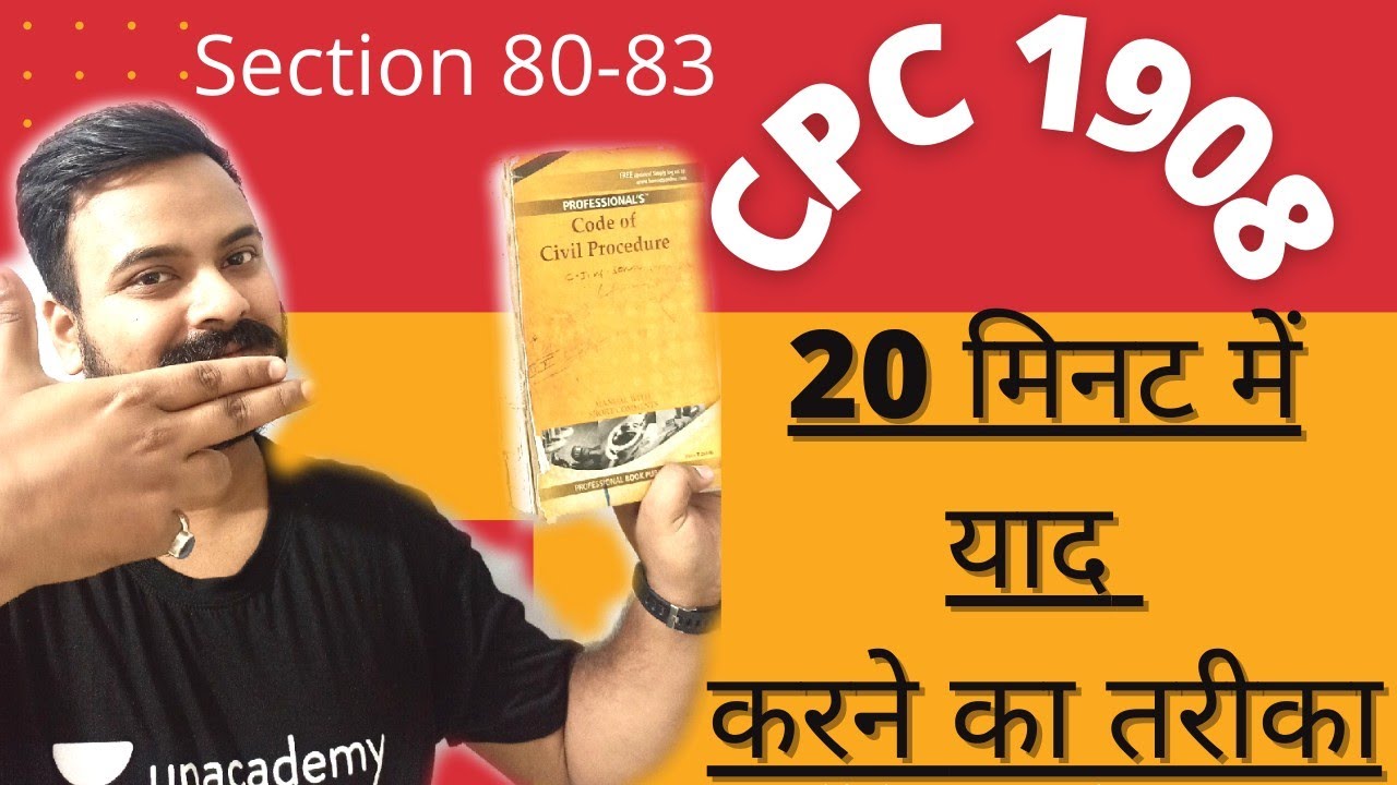 Bihar Judicial Mains Exam| Section 80 81 82 Of CPC 1908| Civil Procedure Lecture Series |CPC ...
