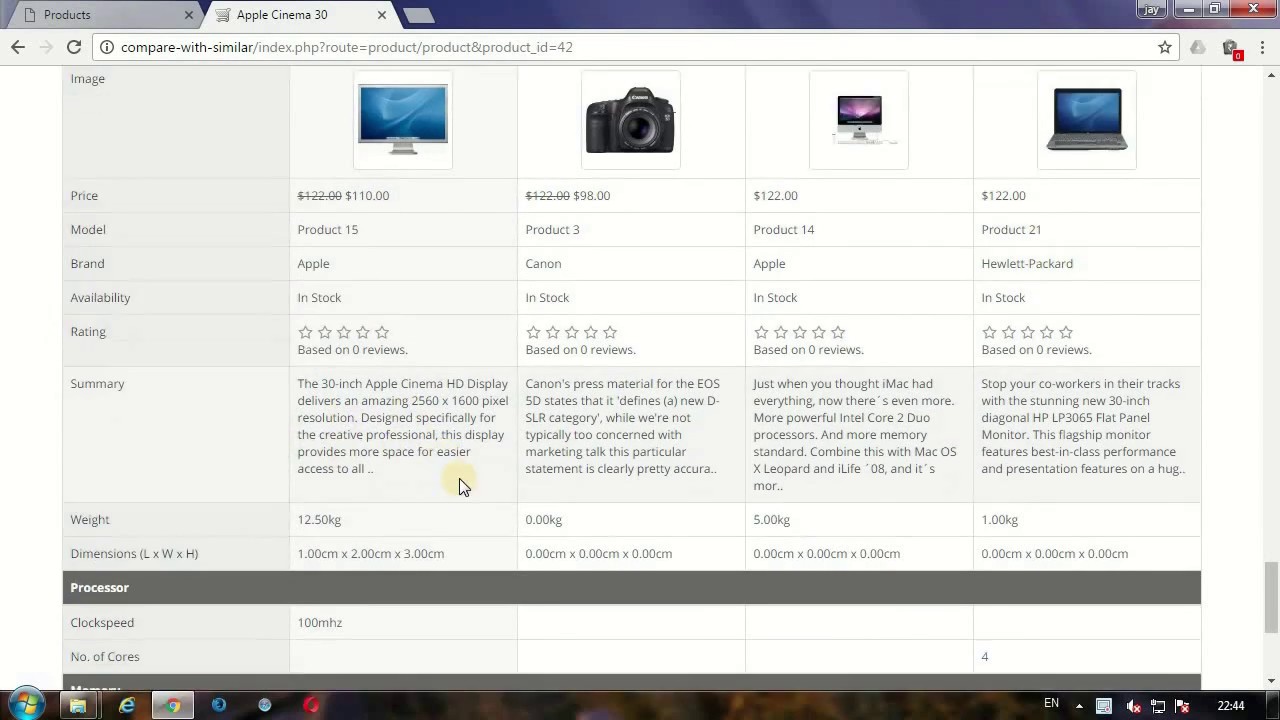 Opencart - Compare to Similar Items - YouTube