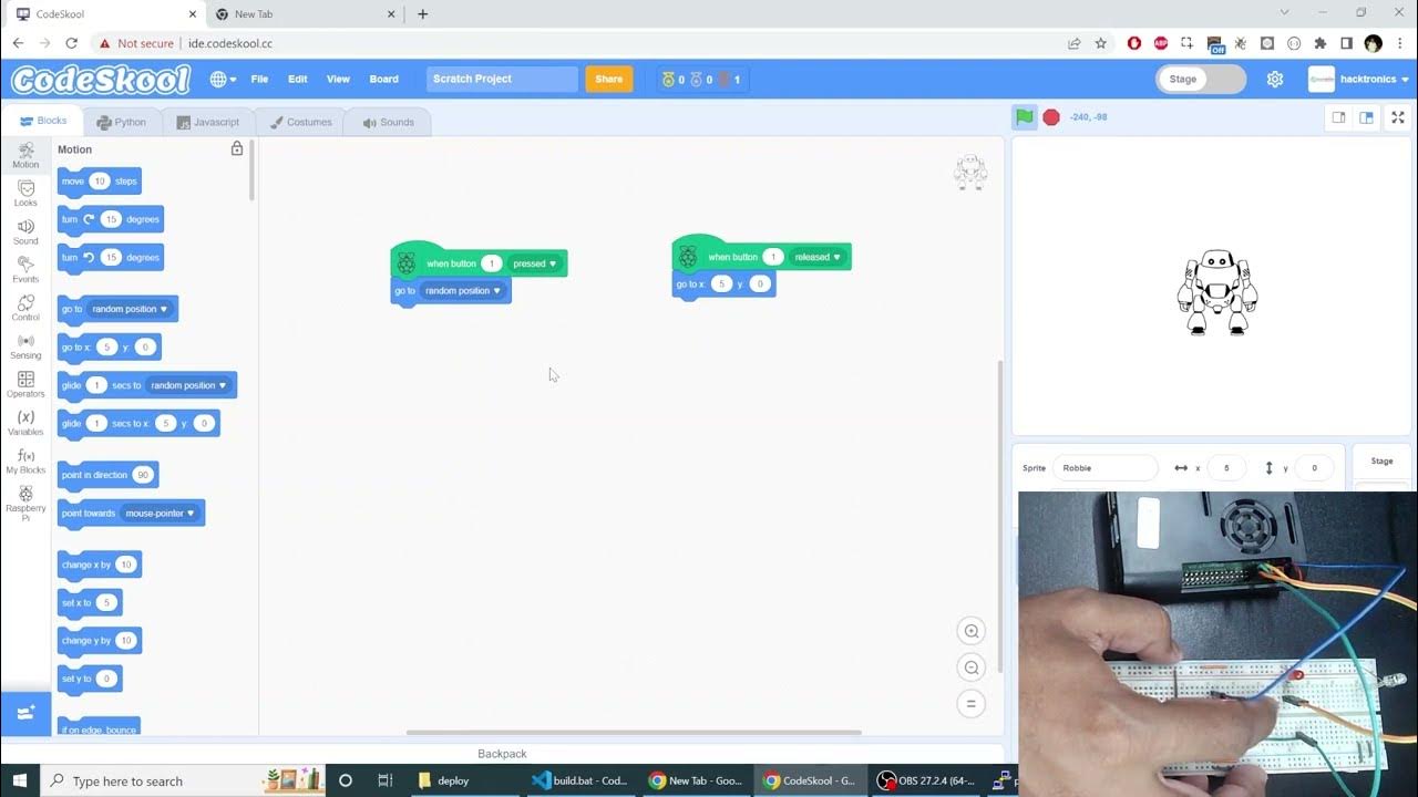 Interfacing with Raspberry Pi GPIO & Peripherals using CodeSkool Scratch - YouTube