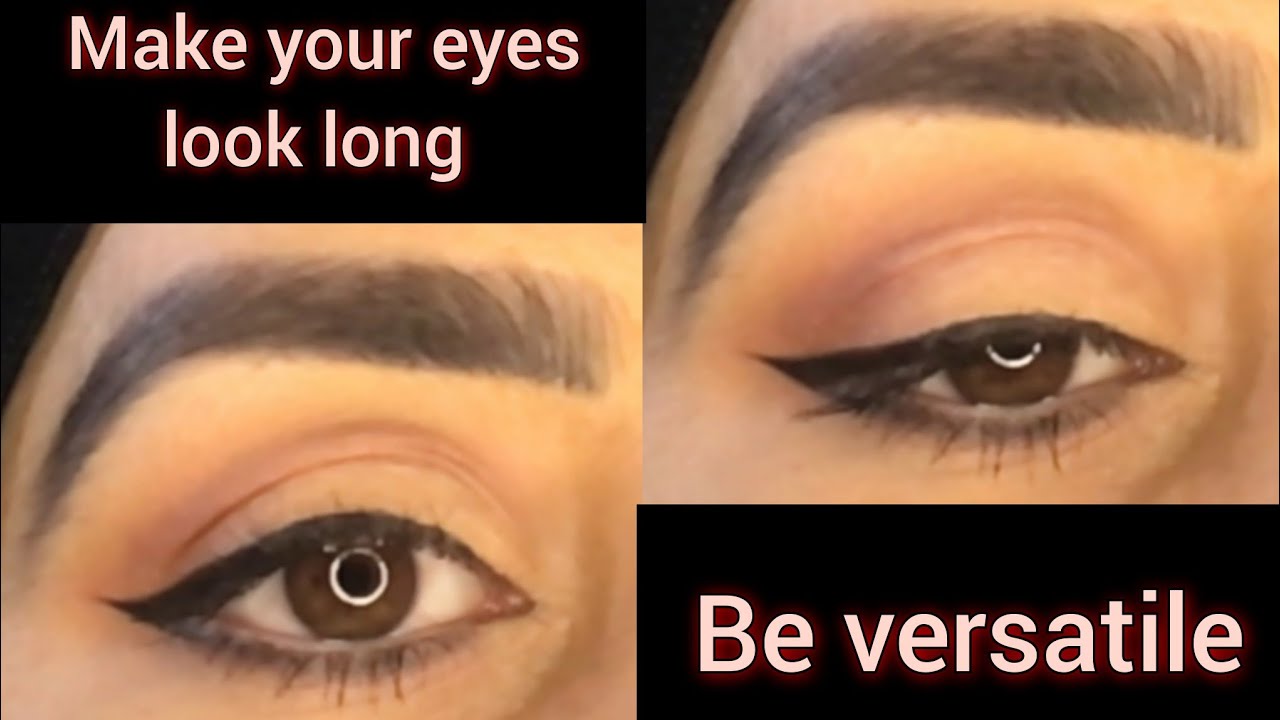 soft and natural eye makeup with beautiful eyeliner, long looking eyes ...