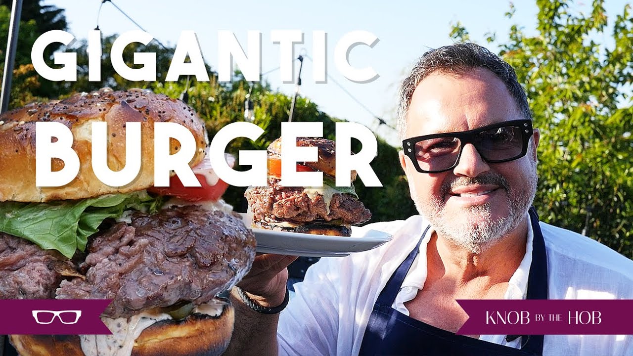 A GIGANTIC BURGER SUMMER BBQ RECIPE WITH COLESLAW & BURGER SAUCE | KNOB ...