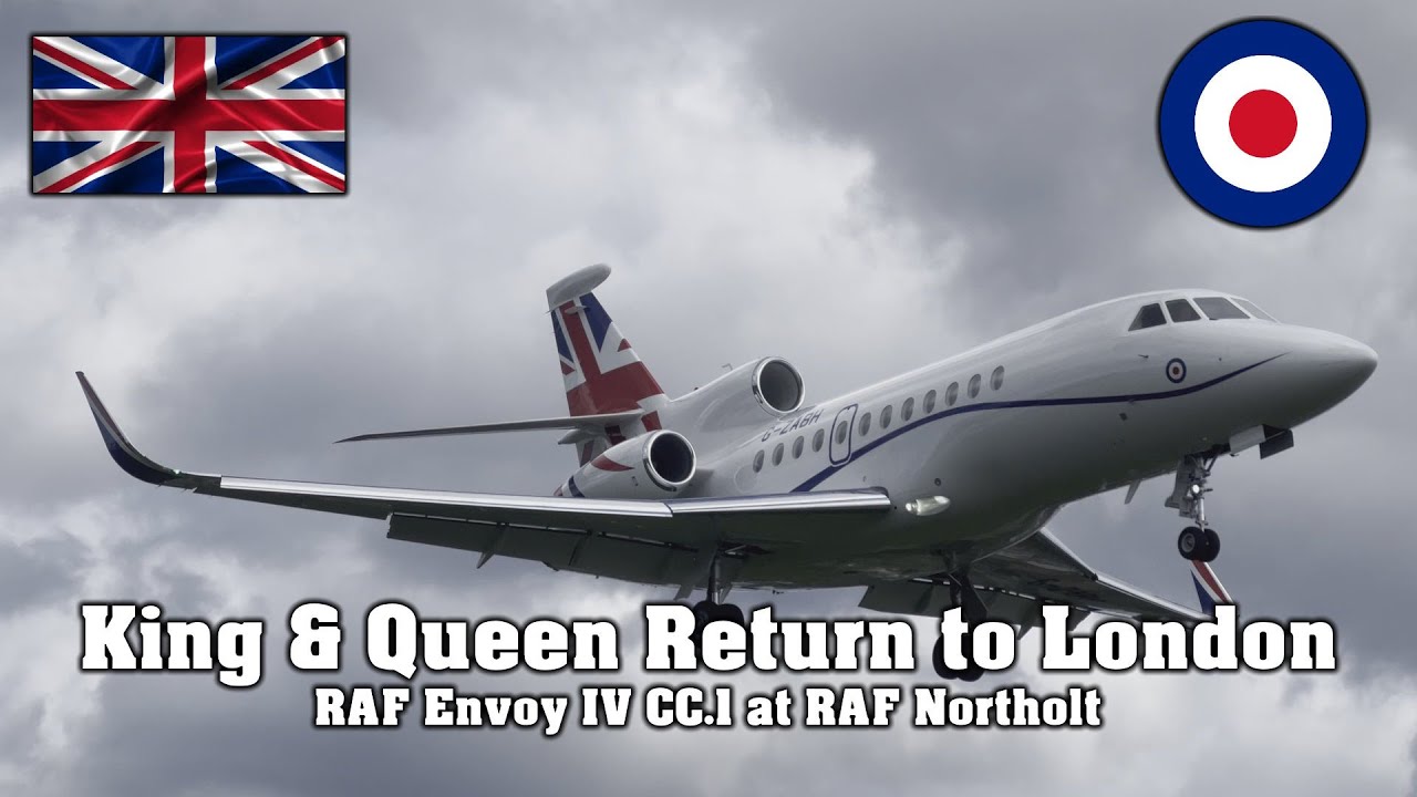 🤴🏻King & 🫅🏼Queen Return to London on RAF Jet 🇬🇧 - 15 Apr 24 - YouTube