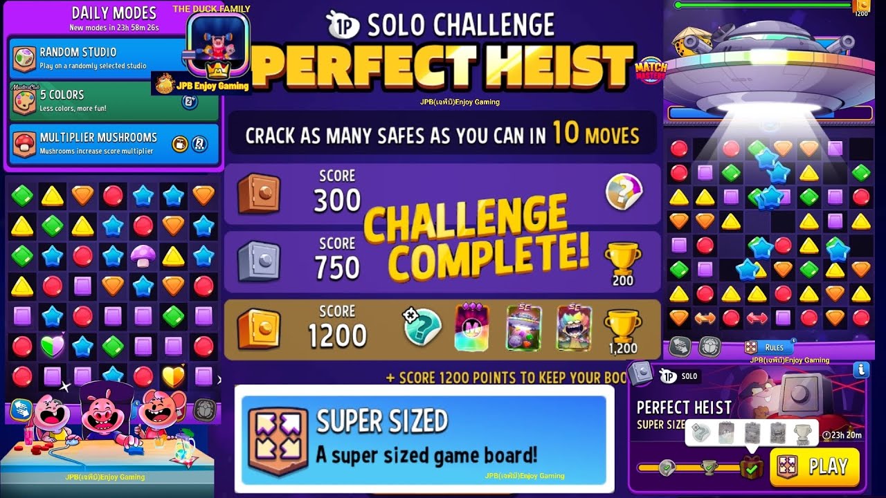Solo Challenge Perfect Heist 10 move Super Sized 1200 Score/ Multiplier ...